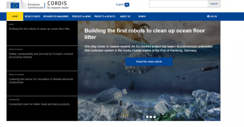 SeaClear projects on CORDIS front page | UNIDU